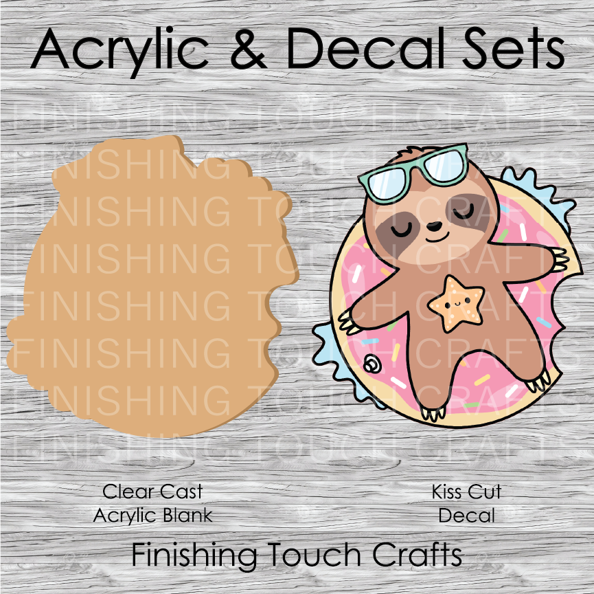 Sloth on Floatie – Finishing Touch Crafts, LLC